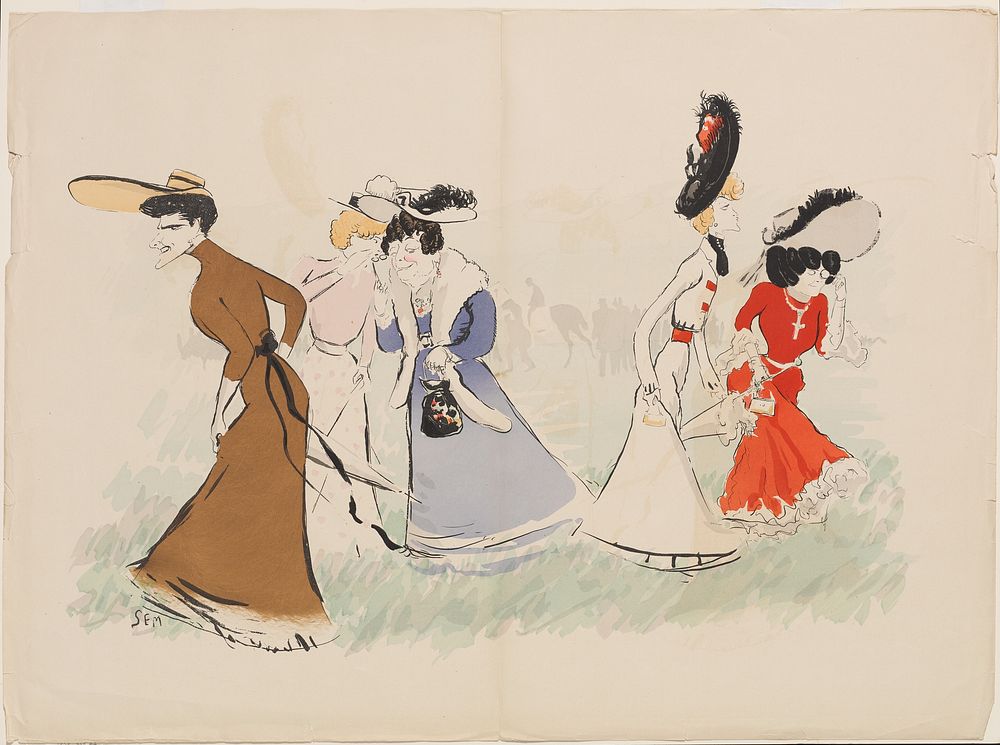 lithograph (1873–1934) by Sem | Free Photo Illustration - rawpixel