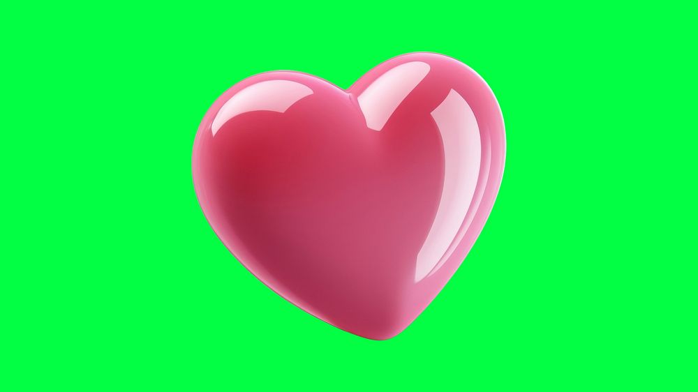 Glossy heart green screen background | Free Photo Illustration - rawpixel