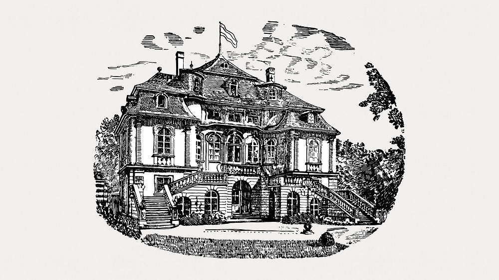 Old manor, vintage architecture illustration | Free Vector - rawpixel