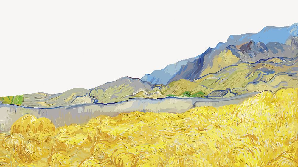 Van Gogh's Wheatfield reaper border | Free Vector - rawpixel