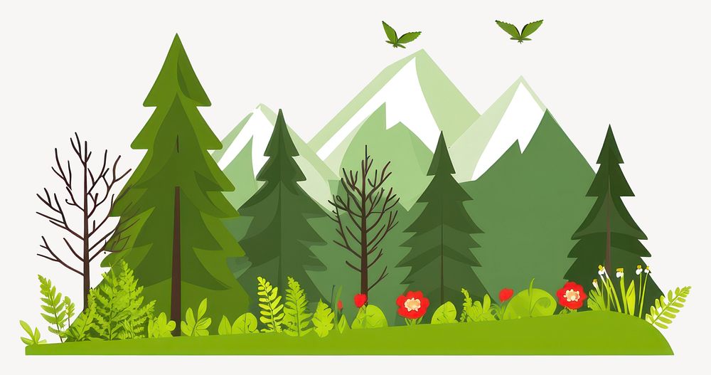 Nature landscape border outdoors forest | Free Vector - rawpixel