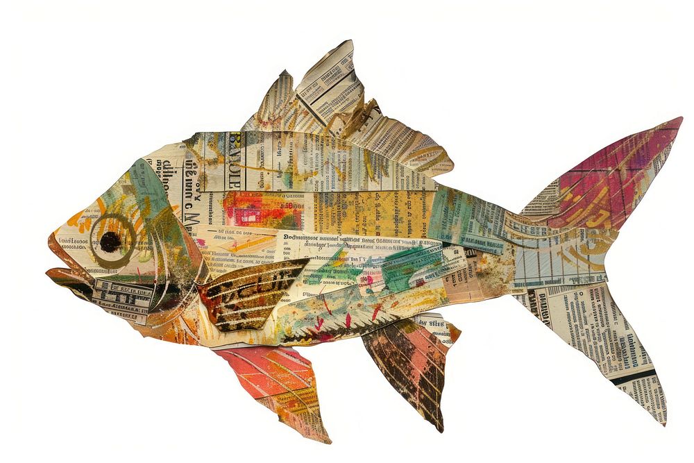 Fish shape collage cutouts art | Free Photo Illustration - rawpixel