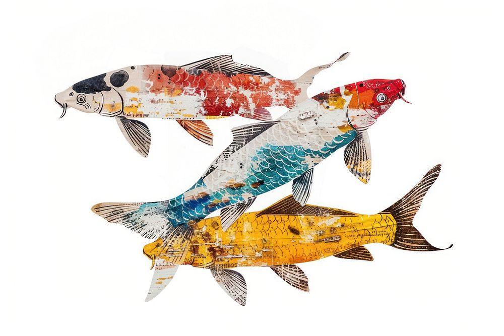 Koi fish shape collage cutouts | Free Photo Illustration - rawpixel