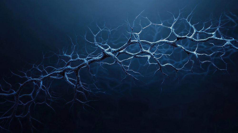 Digital network neuron blue dark. | Free Photo Illustration - rawpixel