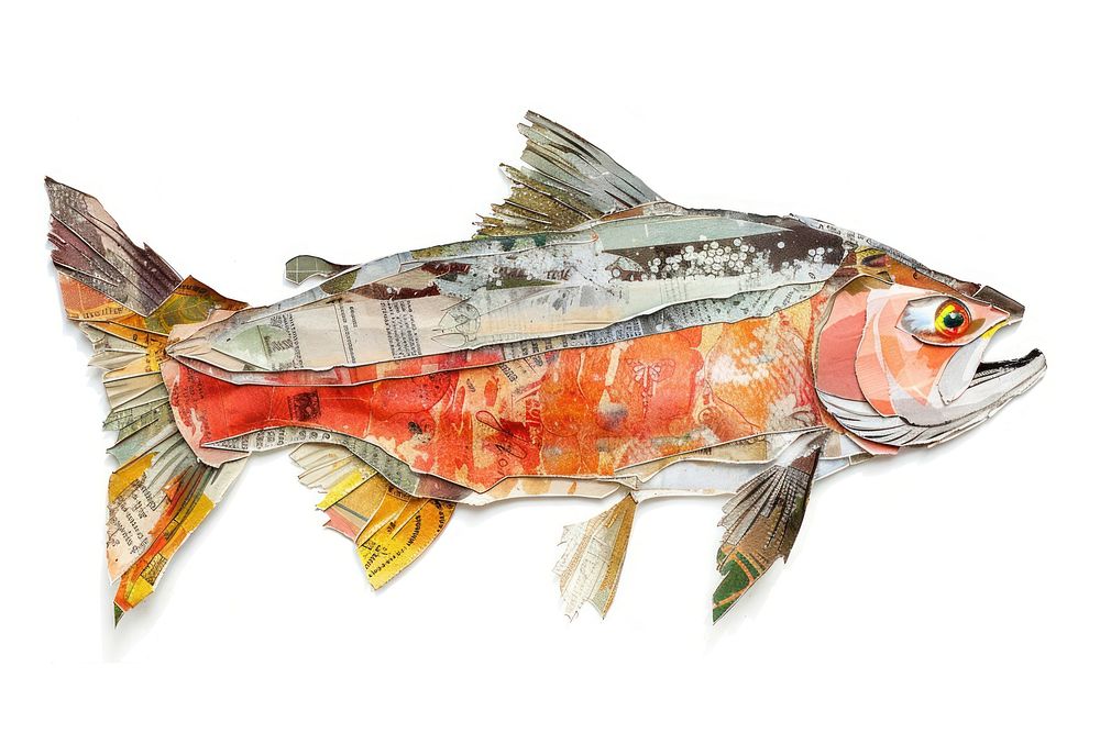 Salmon fish shape collage cutouts | Free Photo Illustration - rawpixel