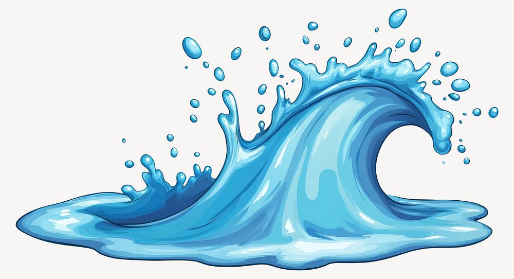 Water curve splash illustration cartoon | Free Vector Illustration ...