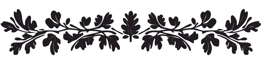 Greek oak leaves border silhouette | Free Photo Illustration - rawpixel