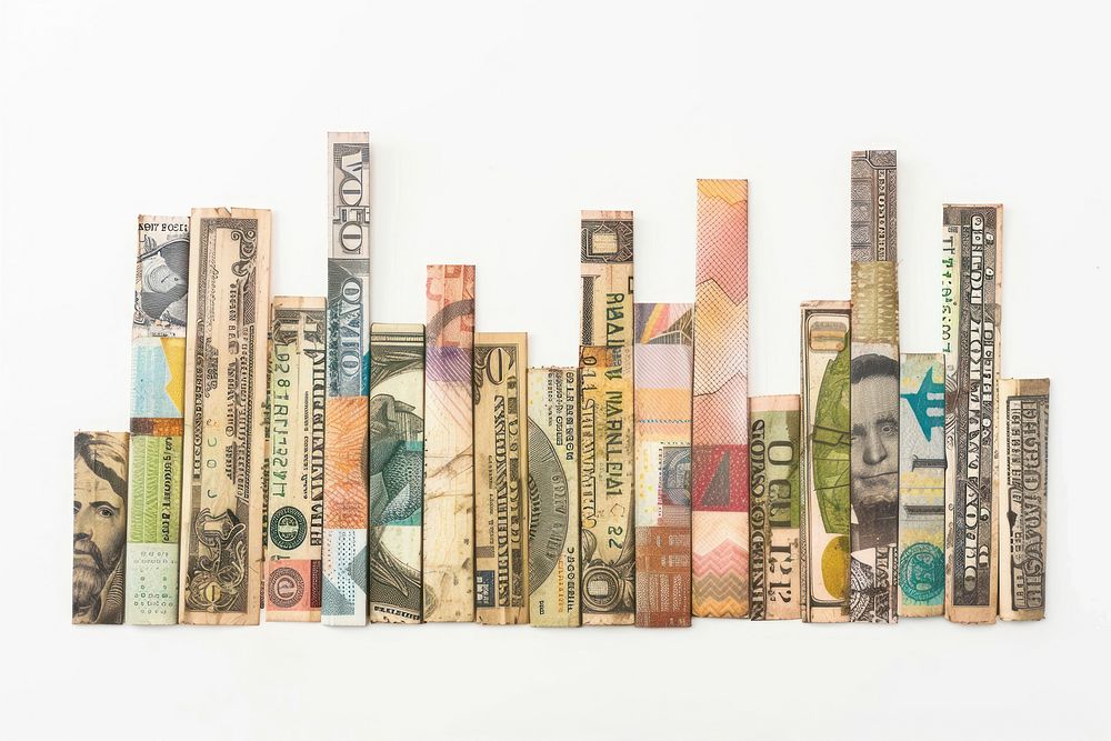 Bar chart collage money representation | Free Photo Illustration - rawpixel