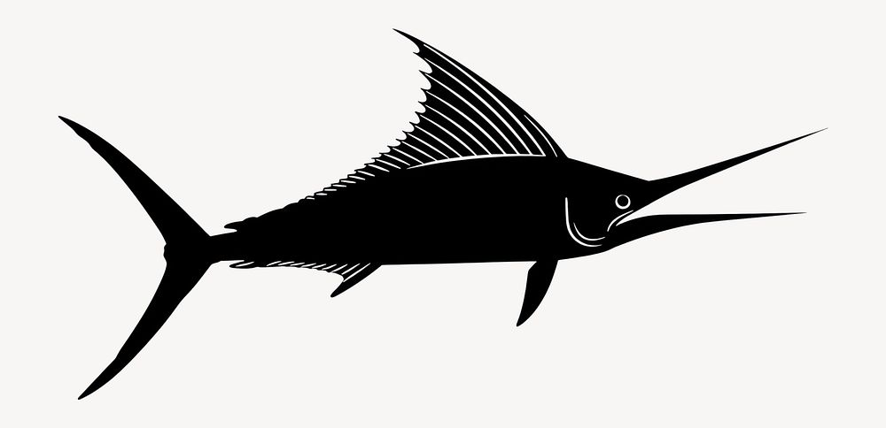 Marlinfish silhouette illustration animal marlin | Free Vector - rawpixel