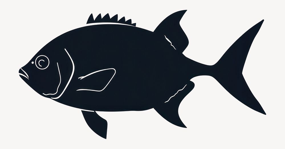 Triggerfish silhouette illustration simple black | Free Vector - rawpixel