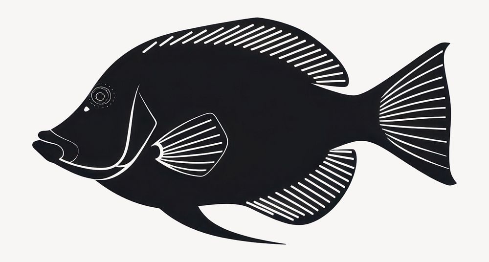 Triggerfish silhouette illustration black black | Free Vector - rawpixel