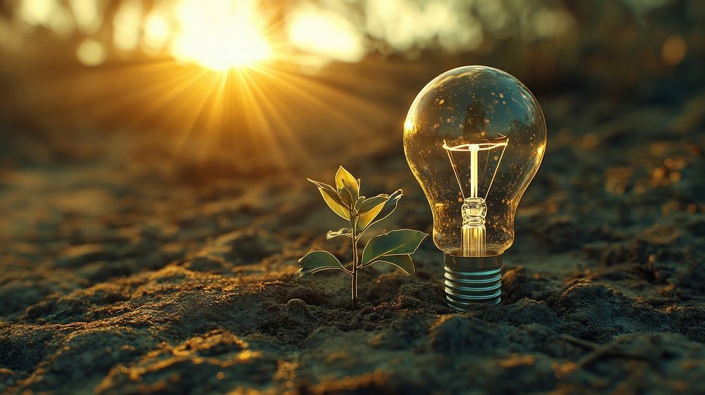 Light bulb green plant light | Free Photo - rawpixel