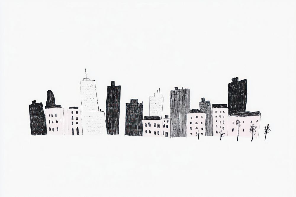 Downtown illustration drawing urban | Free Photo Illustration - rawpixel