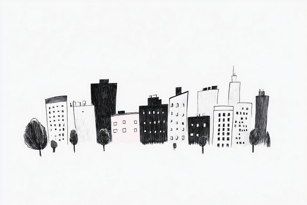 Downtown illustration drawing sketch | Free Photo Illustration - rawpixel