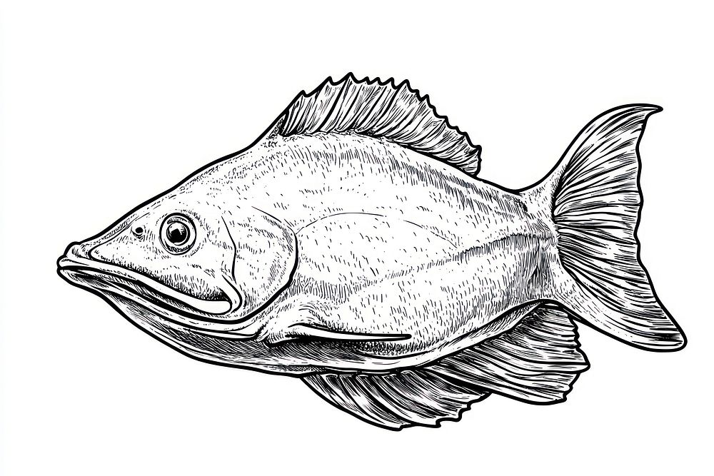Flatfish hand drawn art drawing | Free Photo Illustration - rawpixel