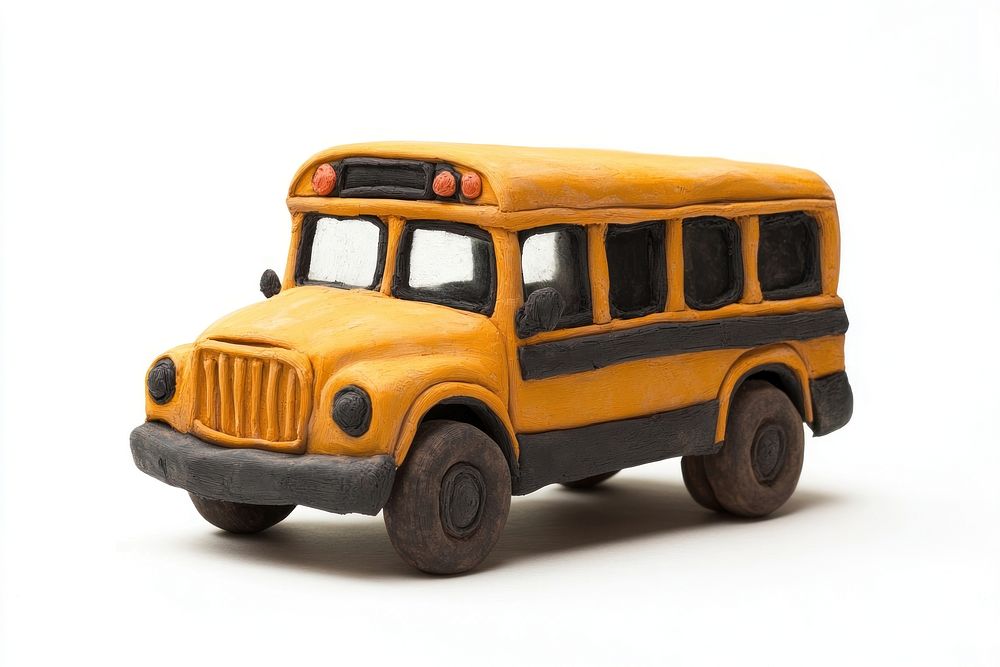 School bus vehicle yellow clay. | Free Photo Illustration - rawpixel