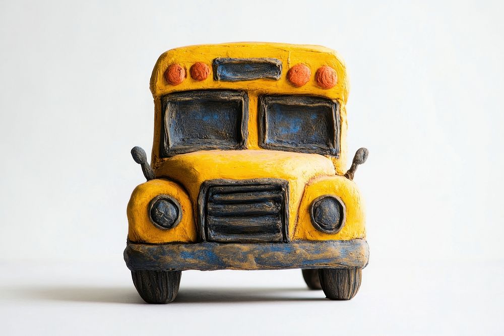 School bus transportation vehicle clay. | Free Photo Illustration ...