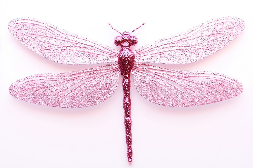 Pink glitter dragonfly insect art | Free Photo Illustration - rawpixel