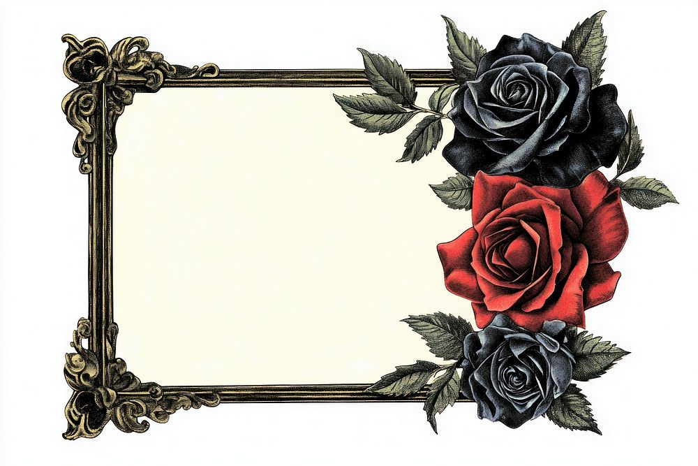 Gothic Square frame roses vintage | Free Photo Illustration - rawpixel
