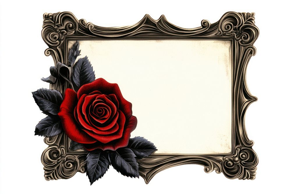 Gothic Square frame rose illustration | Free Photo Illustration - rawpixel