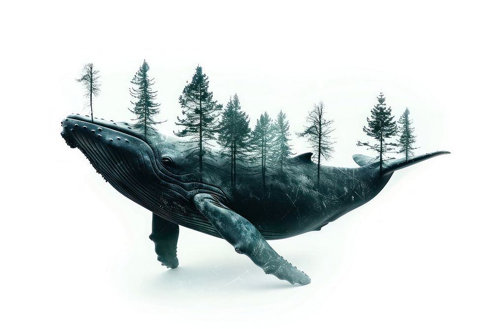 Blue whale trees imaginative outdoors | Free Photo - rawpixel