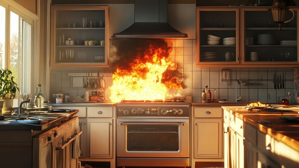 Kitchen fire emergency stove home. | Free Photo - rawpixel