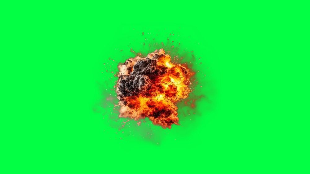 Fiery explosion on green screen | Free Photo Illustration - rawpixel