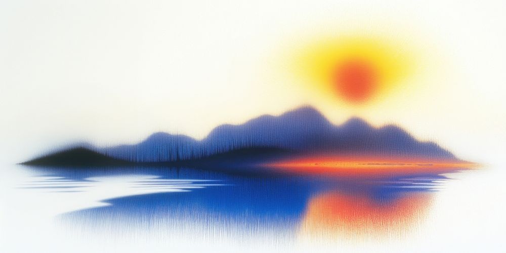 Surrealism sunset illustration landscape vibrant. | Free Photo ...