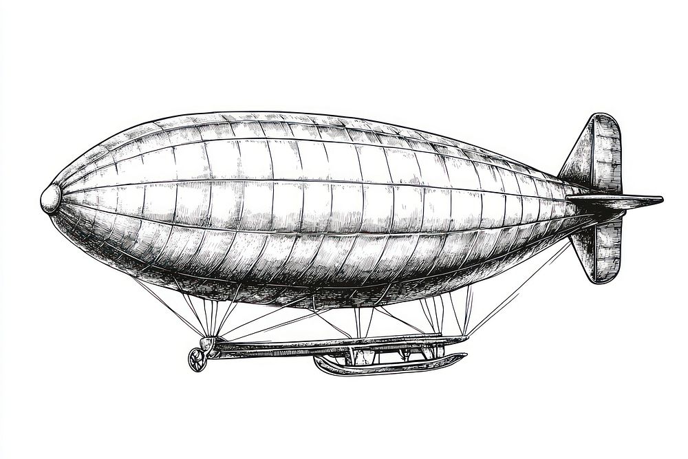 Vintage airship aircraft vintage line | Free Photo Illustration - rawpixel