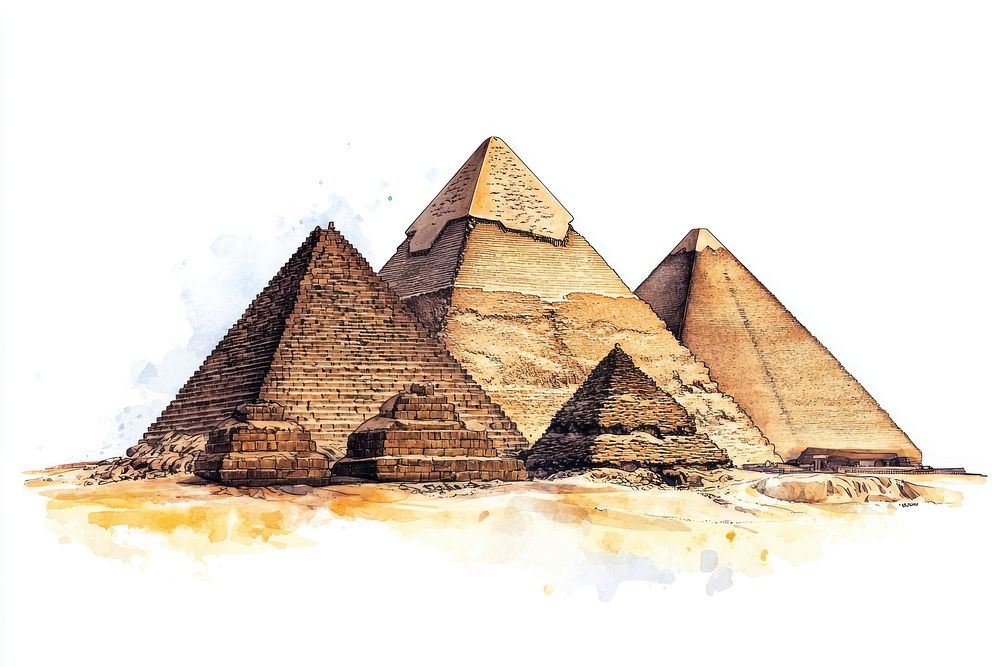 Pyramid pyramids architecture watercolor. | Free Photo Illustration ...