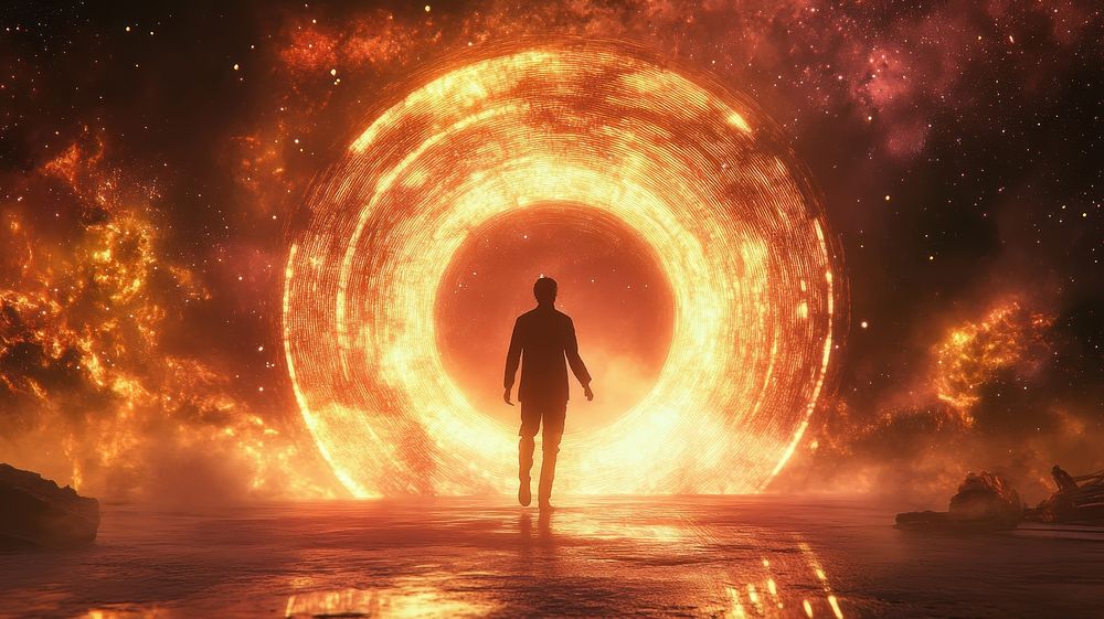 Ethereal portal silhouette glowing scene. | Free Photo - rawpixel