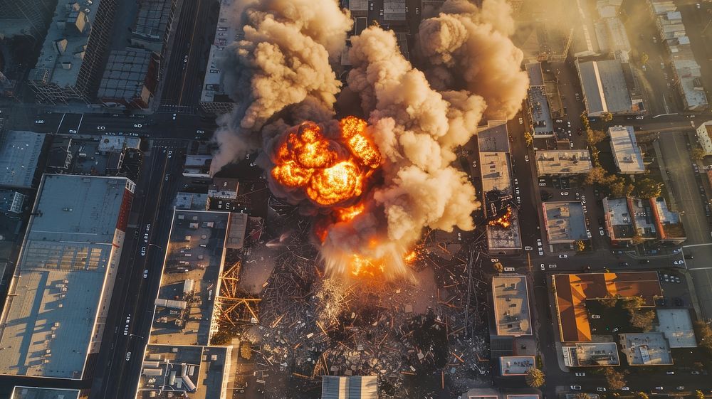 City destroyed Massive bomb explosion | Free Photo - rawpixel