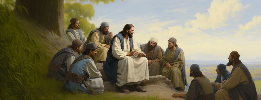 Jesus teaching disciples art illustration | Free Photo Illustration ...