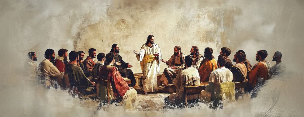 Jesus teaching disciples art illustration | Free Photo Illustration ...
