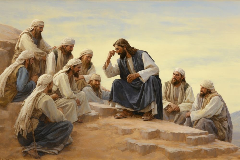 Jesus teaching disciples illustration historical | Free Photo ...
