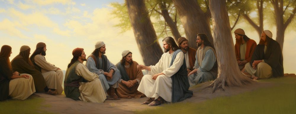 Jesus teaching disciples art illustration | Free Photo Illustration ...