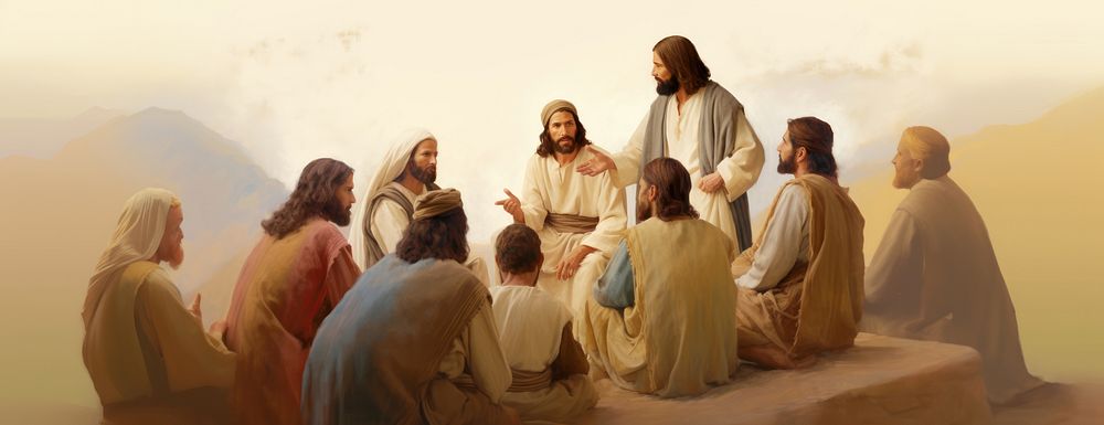 Jesus teaching disciples illustration art | Free Photo Illustration ...
