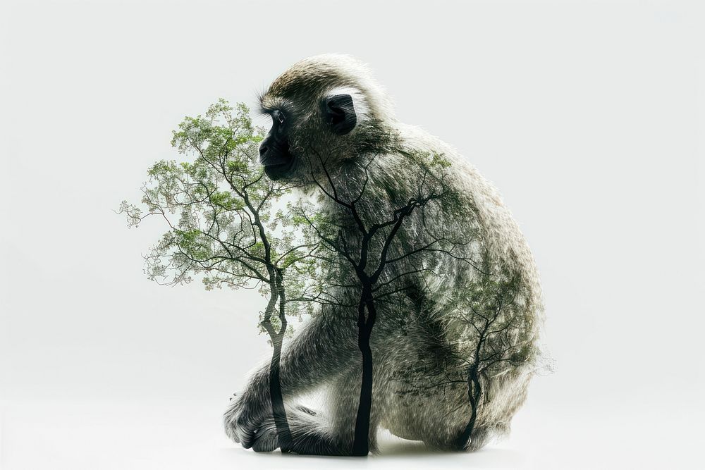 Monkey trees photography wildlife exposure. | Free Photo - rawpixel