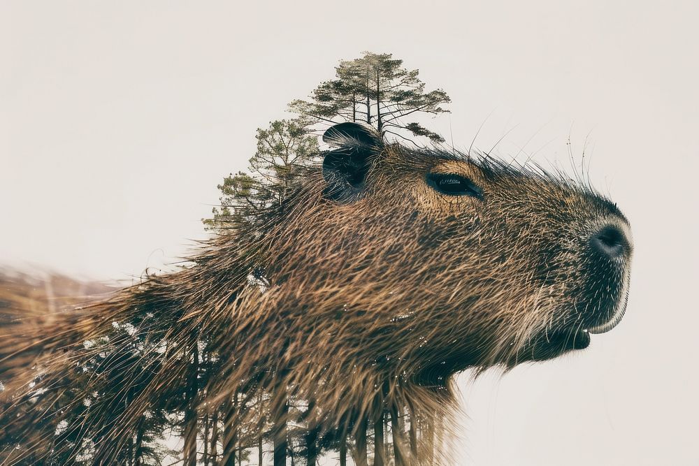 Capybara trees photography wildlife exposure. | Free Photo - rawpixel