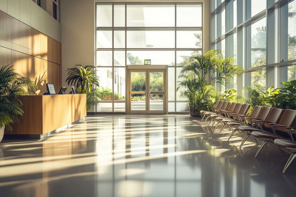 American hospital plants architecture reception | Free Photo - rawpixel