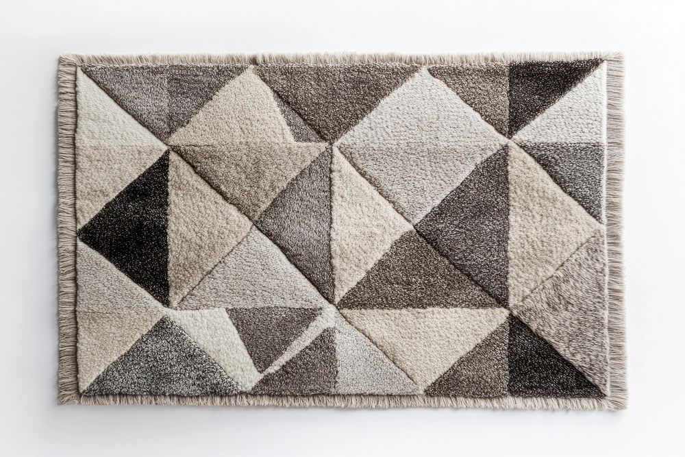 Small geometric-patterned area rug neutral | Free Photo - rawpixel