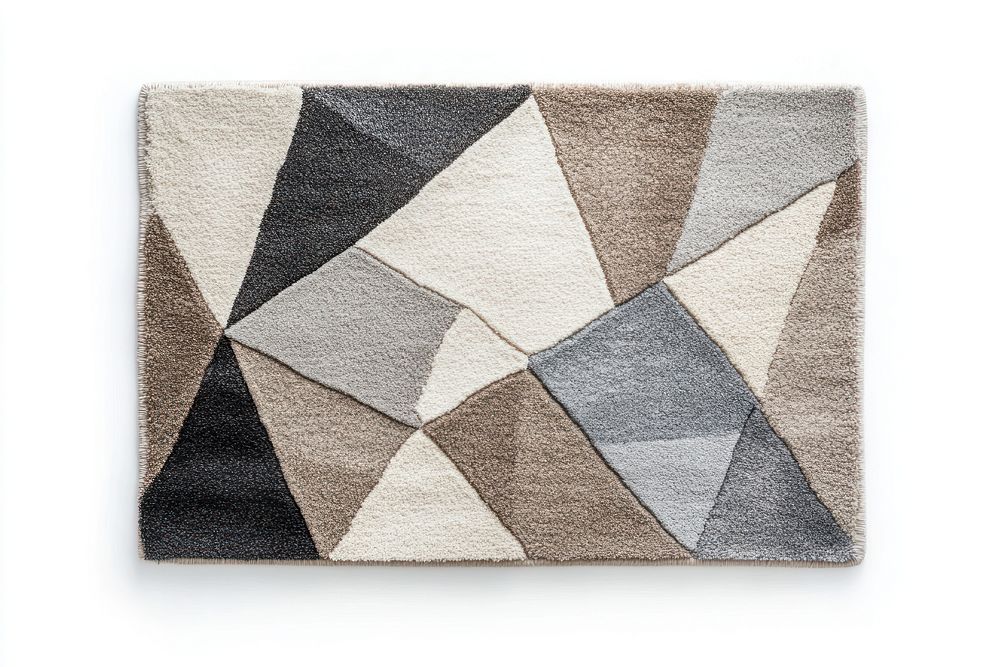 Small geometric-patterned area rug neutral | Free Photo - rawpixel