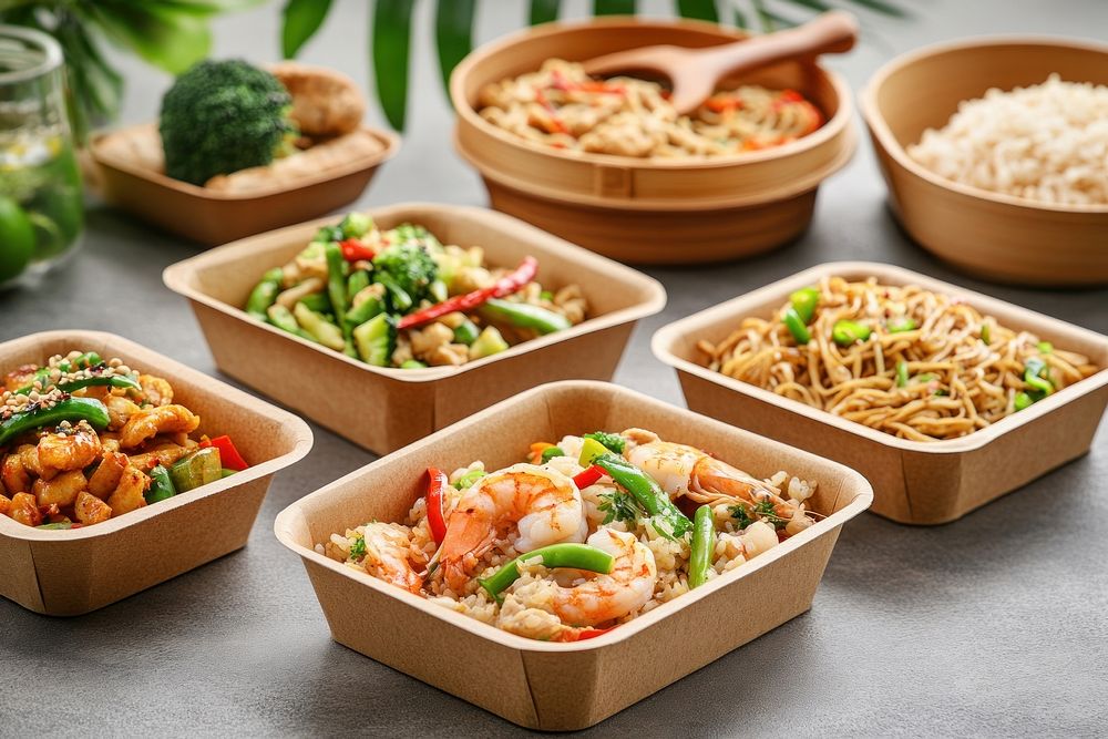 Food brown paperboard takeout boxes | Free Photo - rawpixel