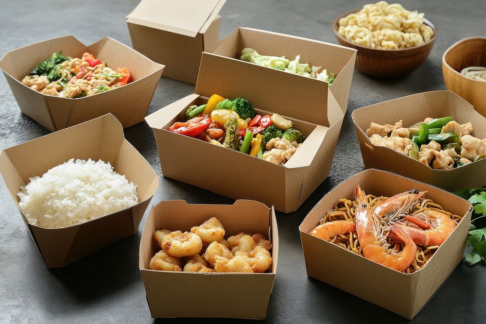 Food brown paperboard takeout boxes | Free Photo - rawpixel