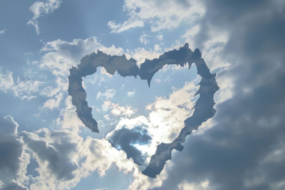 Outline broken heart cloud blue | Free Photo - rawpixel