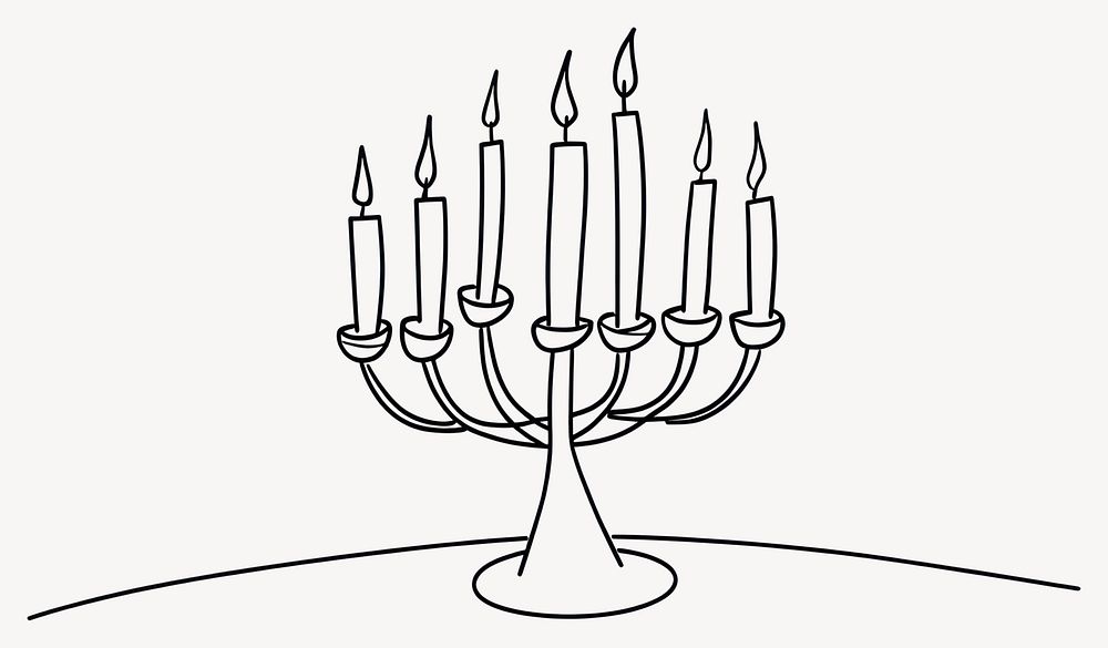 Menorah candle menorah line art | Free Vector - rawpixel