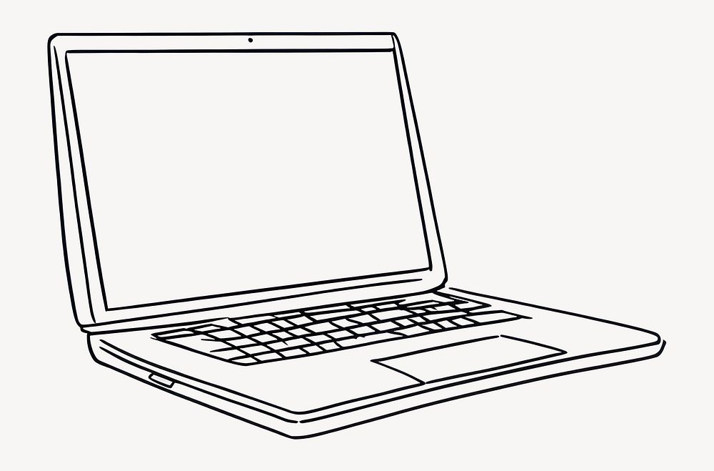 Laptop art computer drawing vector | Free Vector - rawpixel