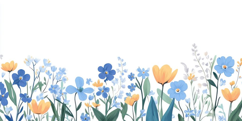 Spring flowers border illustration graphics | Free Photo Illustration ...
