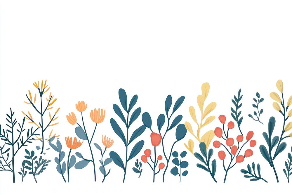 Fresh grains line horizontal border | Free Vector Illustration - rawpixel