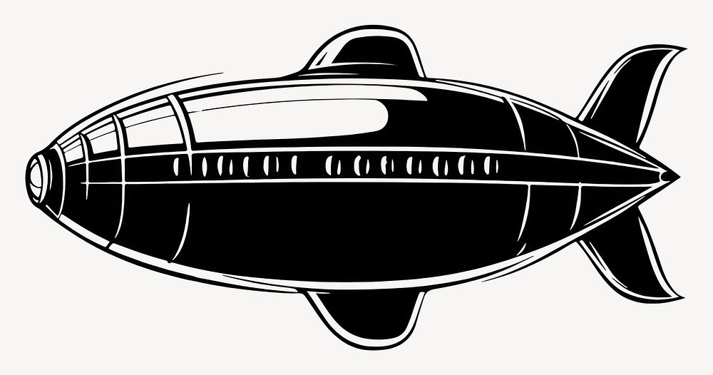 Simple airship linear transportation illustration | Free Vector - rawpixel